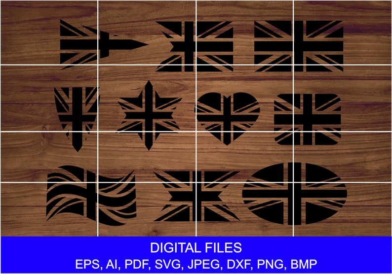 Union Jack Flag Bundle Templates - Instant Digital Download - 8 Files ...