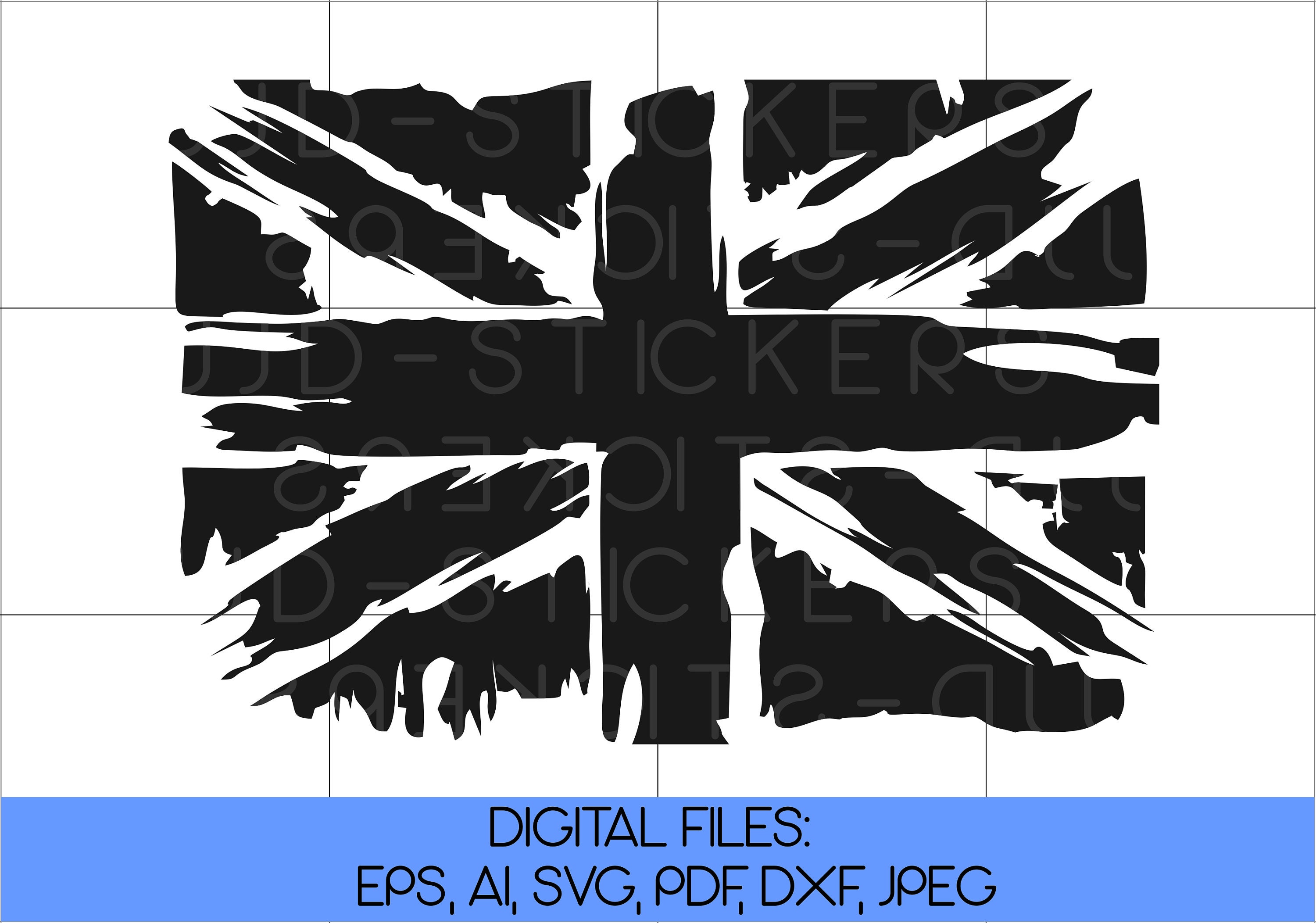 Union Jack Distressed Instant Digital Download svg ai | Etsy
