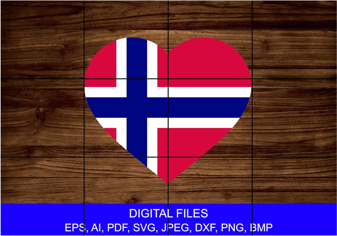 Norway Heart Flag Vector - Instant Digital Download - 8 Files Are ...