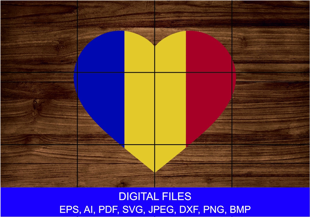 Romania Heart Flag Vector - Instant Digital Download - 8 Files Are ...