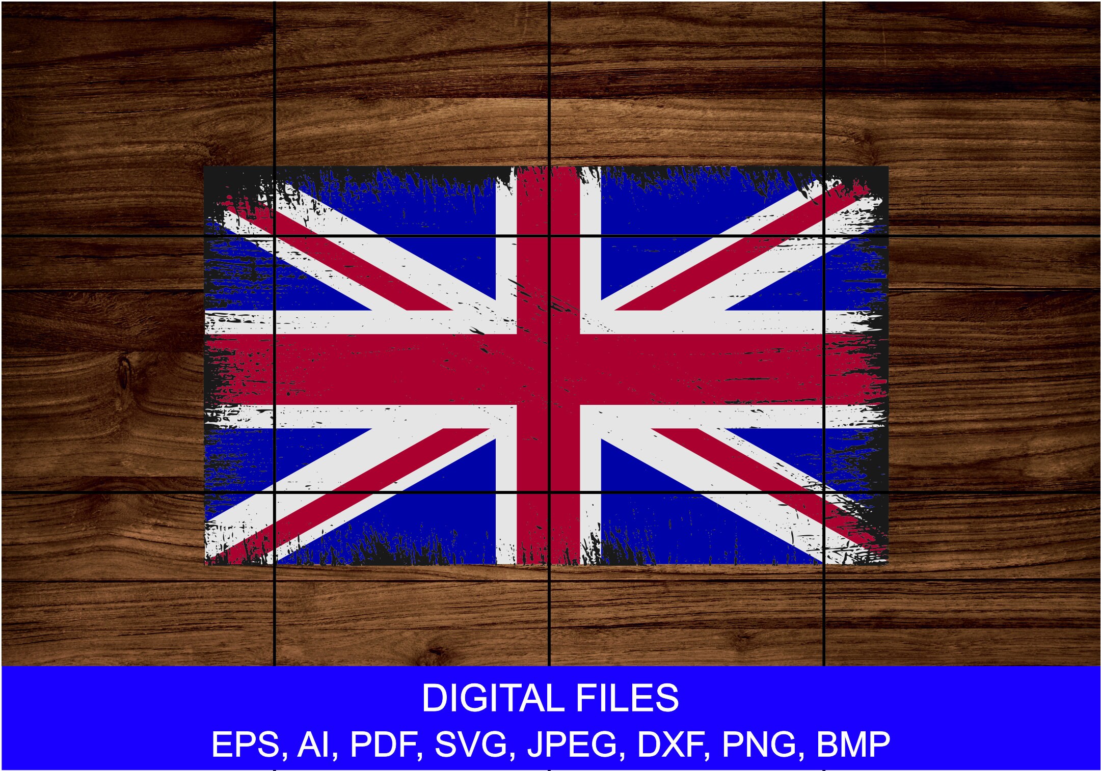 Union Jack Distressed Flag Vector Instant Digital Download 8 Files on a ...