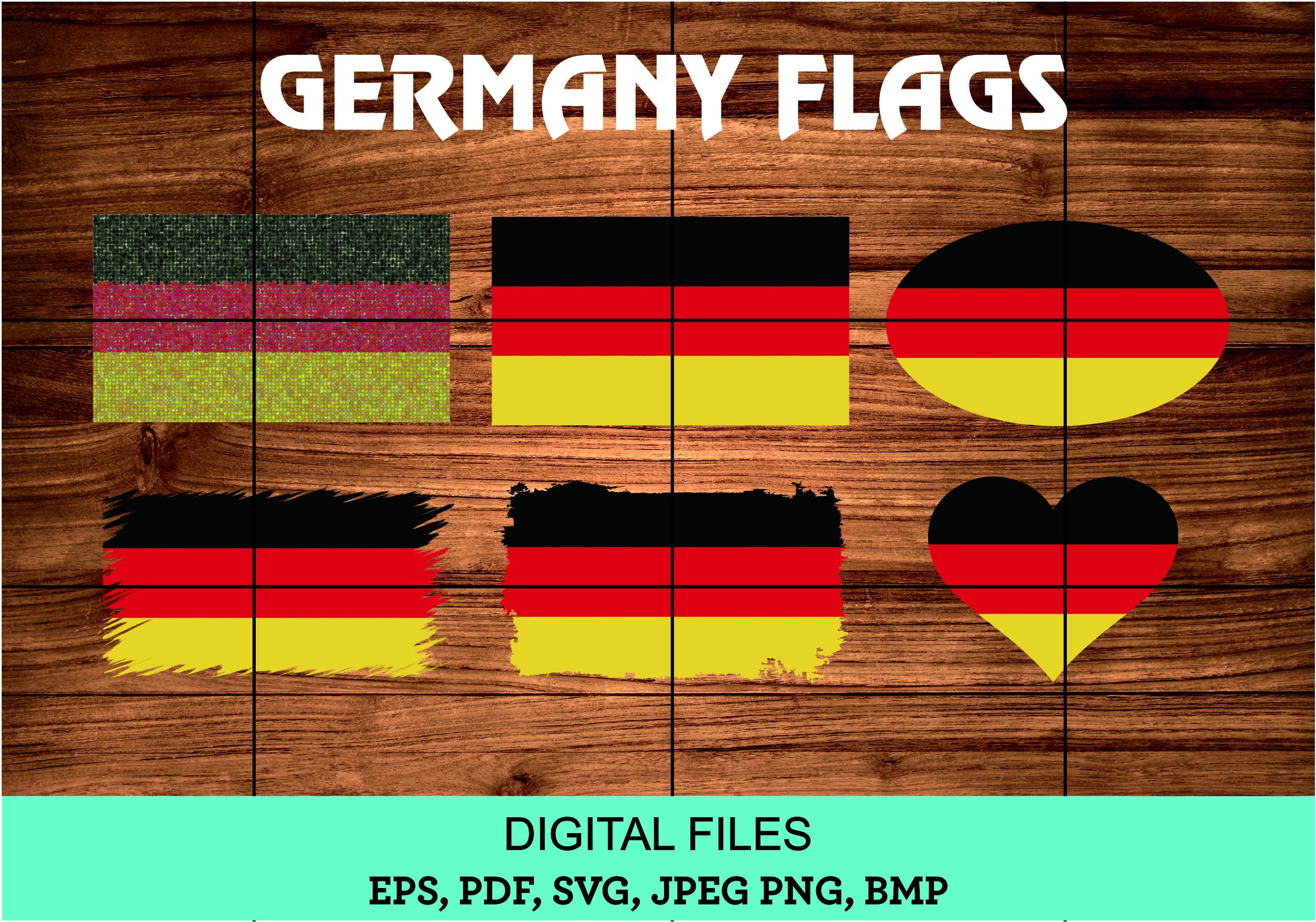Germany Flags Instant Download Clipart Distorted Distressed Mosaic ...