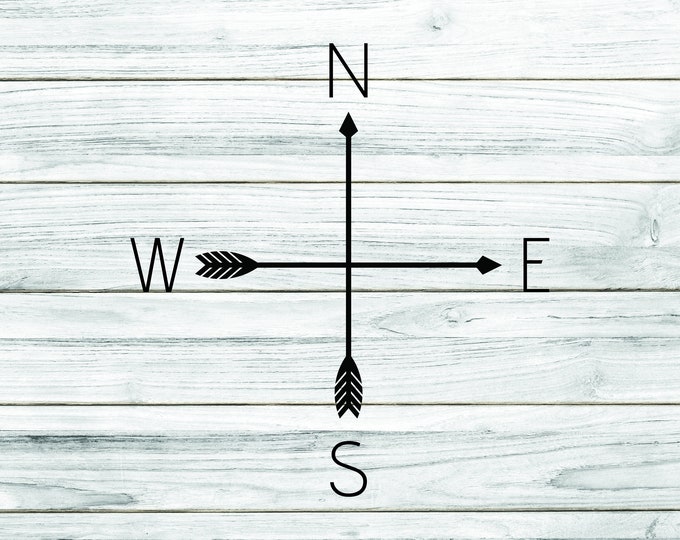 Simple Arrow Compass Svg/png/pdf/jpeg Digital Download Gift Crafts ...