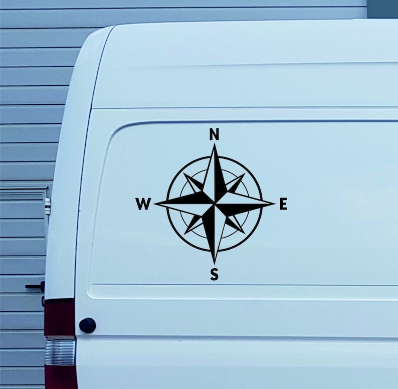 Compass Vinyl Decal for Campervan Caravan Cars Vans Trucks Campers VW ...
