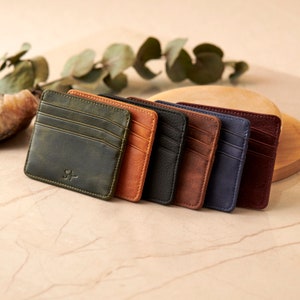 Personalized Leather Card Holder Credit Card Wallets - Etsy