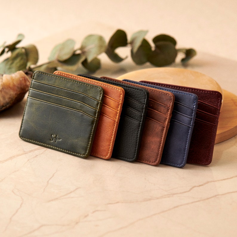 Personalized Leather Card Holder Credit Card Wallets - Etsy