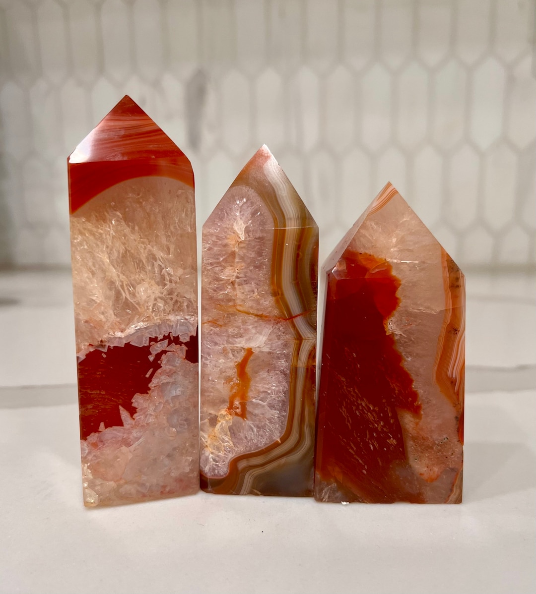 Carnelia Tower With Rainbows | Sacral Chakra | - Etsy