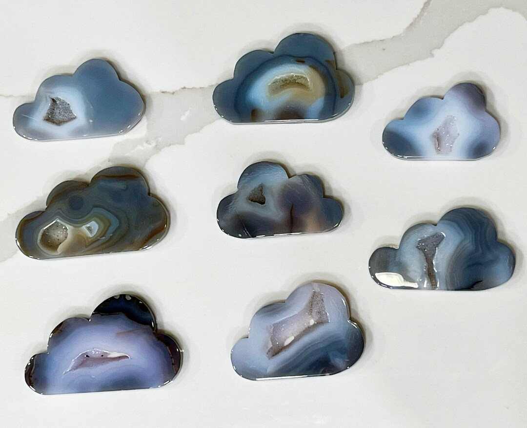 Druzy Hand-carved Cloud Agate Geode Agate Cloud Polished Agate - Etsy