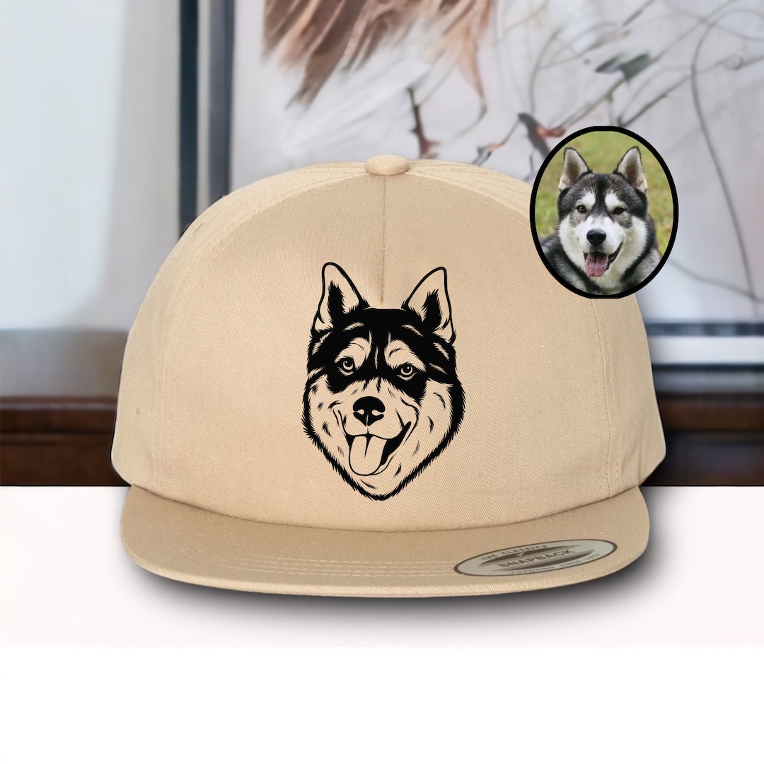 Custom Pet Portrait Hat Snapback, Personalized Dog Hat, Custom Dog Cap ...