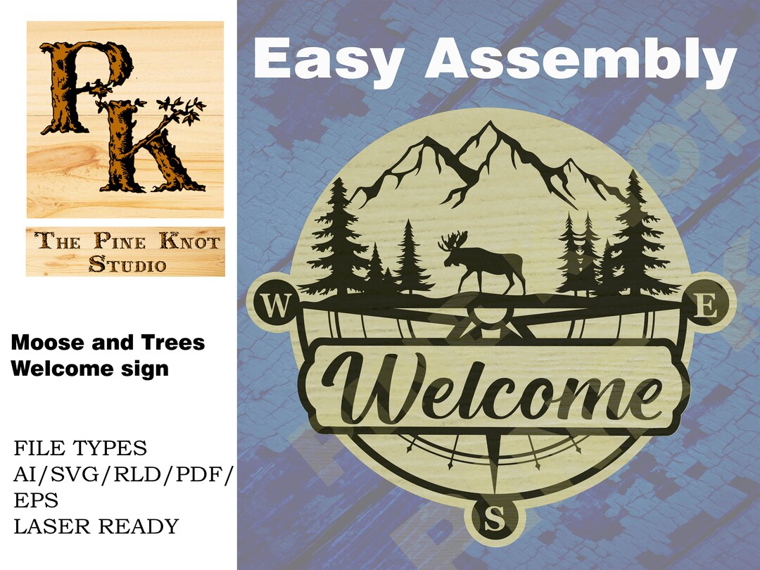 Multi Layer Moose Welcome Sign - Etsy