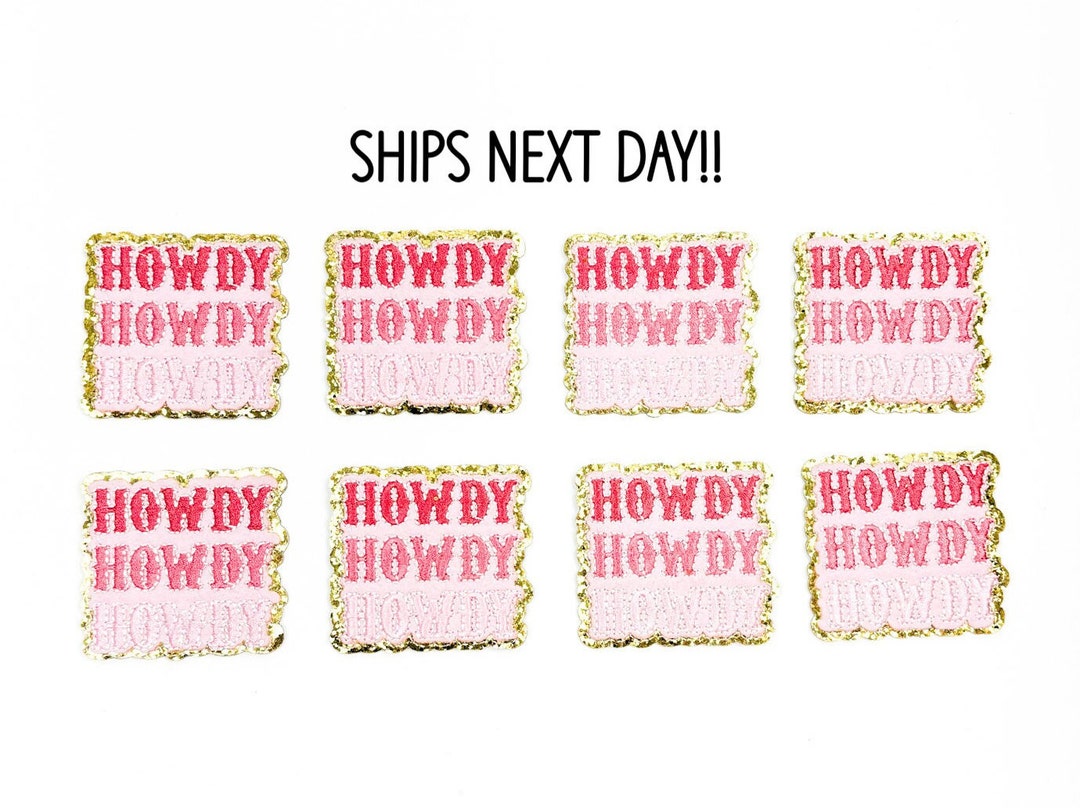 Howdy Patch, Pink Howdy Patch, Rodeo Patch, Iron on Patch, Trucker Hat ...
