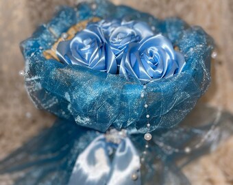 Satin Rose Bouquet - Etsy
