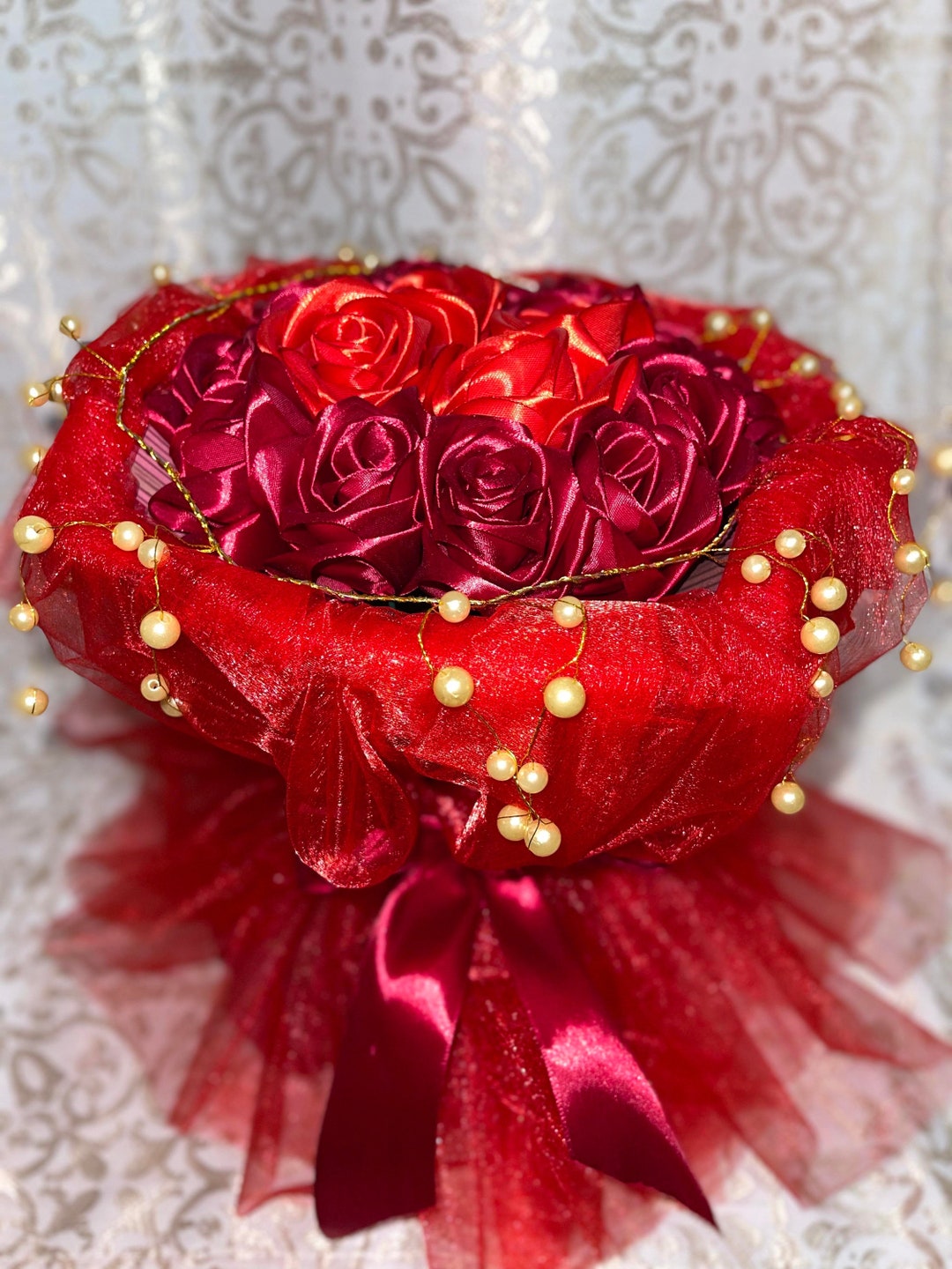 Satin Rose Bouquet - Etsy