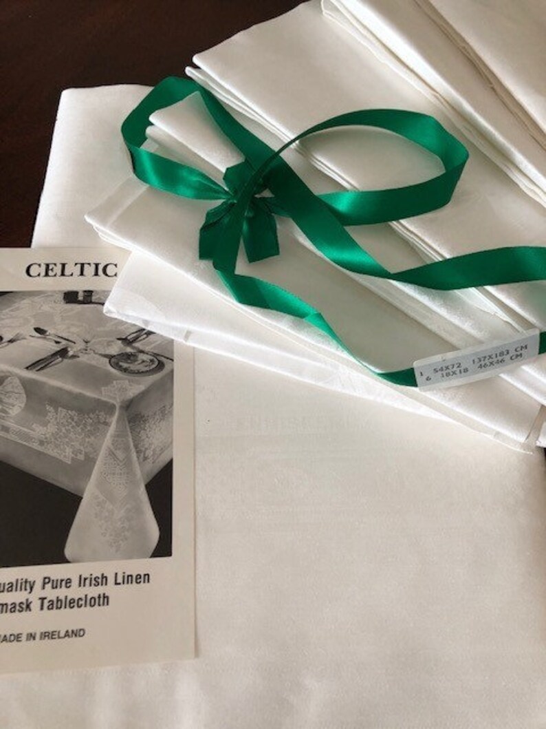 Irish Linen Damask CELTIC Tablecloth 54x72 6 - Etsy Australia
