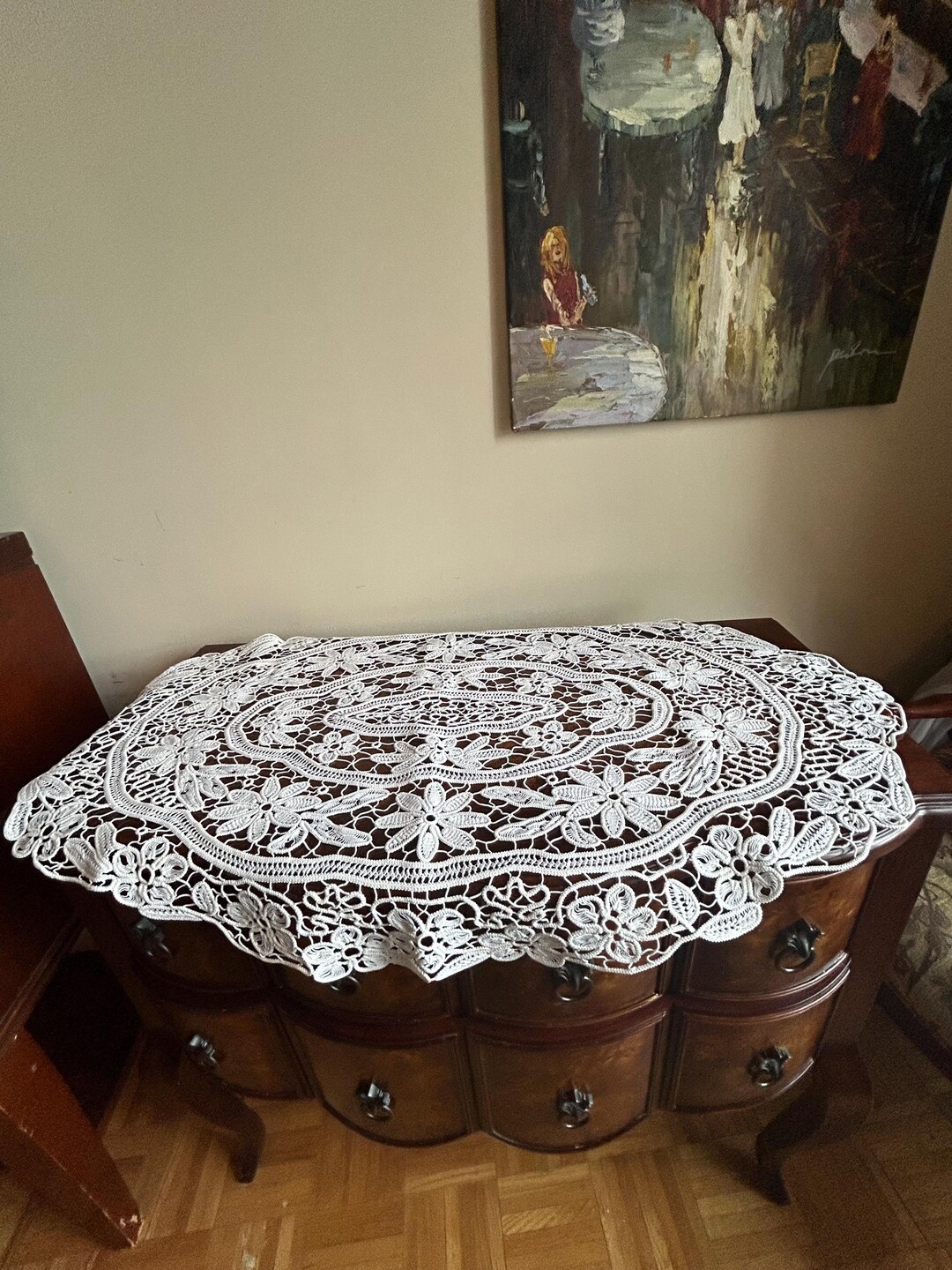 Romanian Point Lace Macramé Table Cloth 40X25 Inches. Made in Romania ...