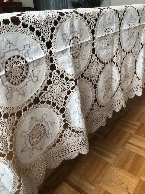Beautiful Madeira Handmade Lace Embroidered TABLECLOTH 72X106 13 ...