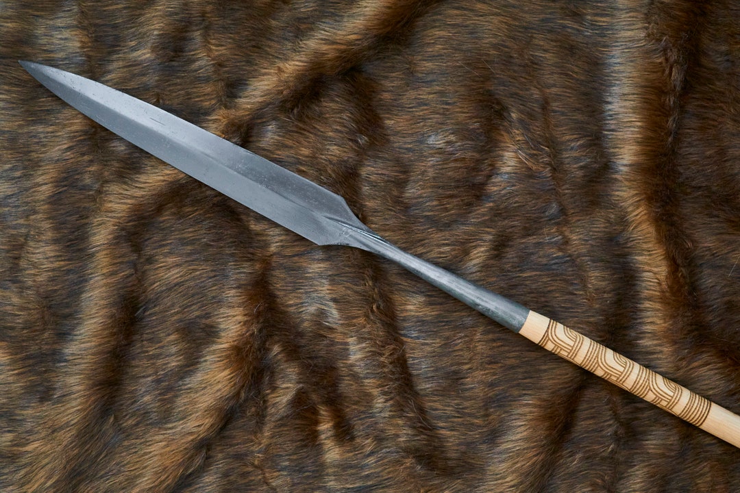 Viking Long Hewing Spear With "tyr" Pattern Celtic Reenactment Historical Collectible - Etsy