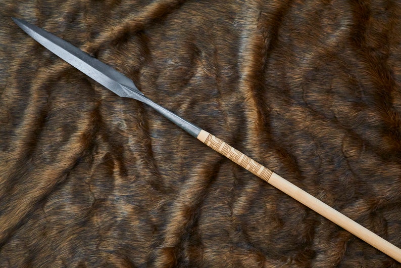 Viking Long Hewing Spear With "tyr" Pattern Celtic Reenactment ...