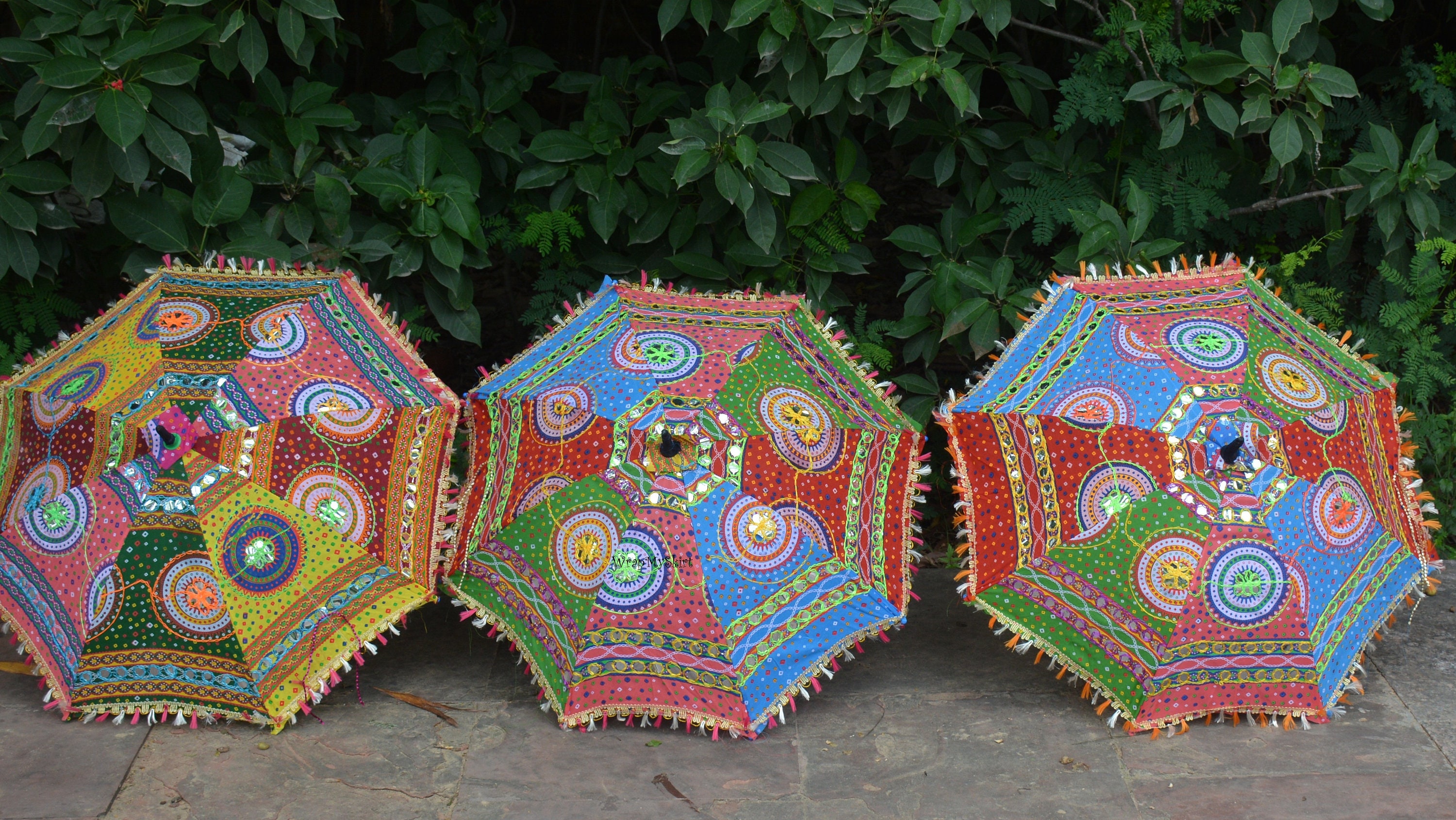 Wholesale Pcs Lot Decorative Indian Hand Embroidered Cotton Umbrellas ...