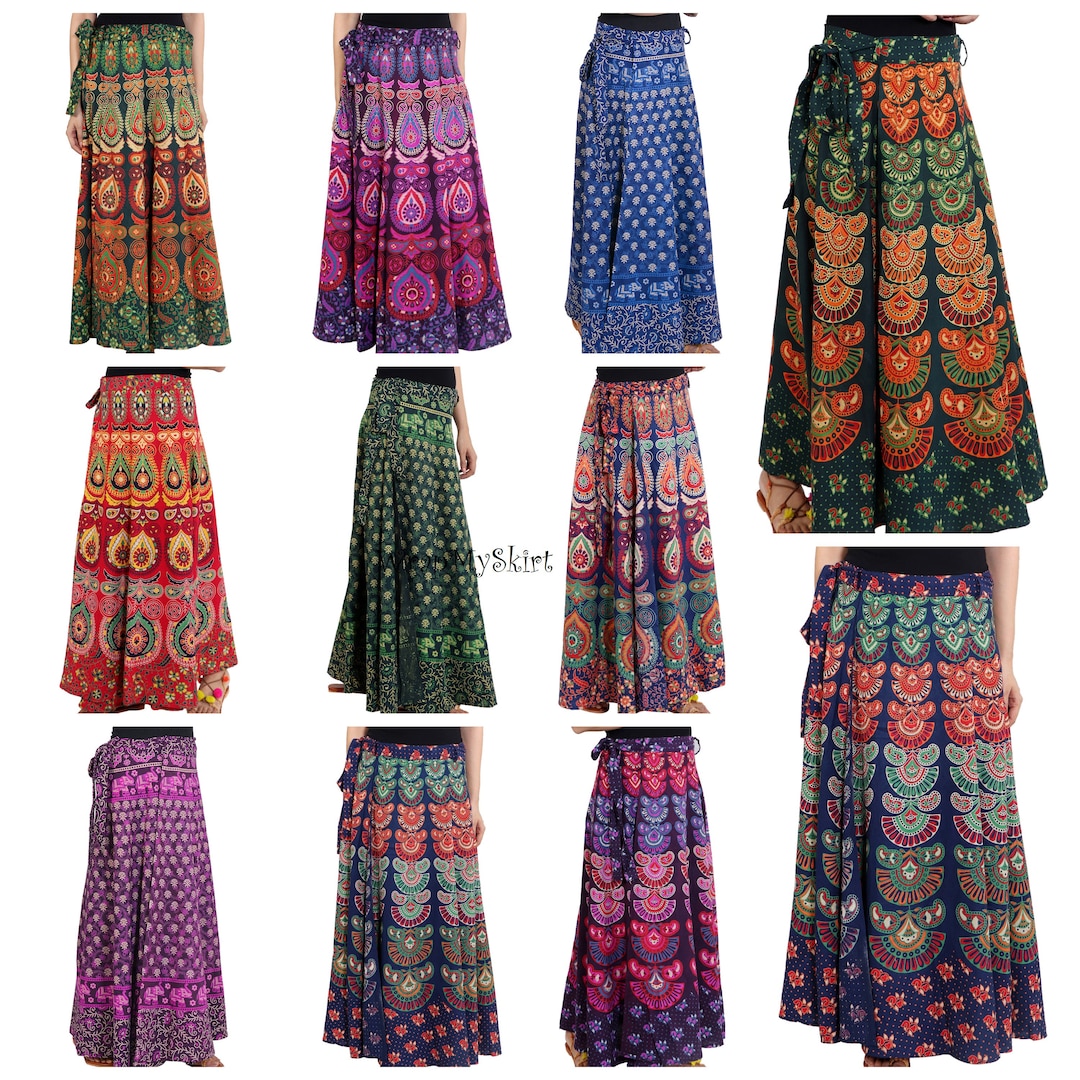 Indian Skirts Printed Skirts Cotton Skirts Boho Skirts Summer Skirts ...