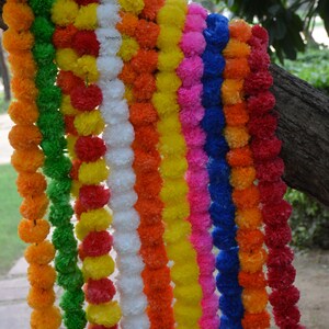 Indian Artificial Decorative Marigold Flower Garland Strings for ...