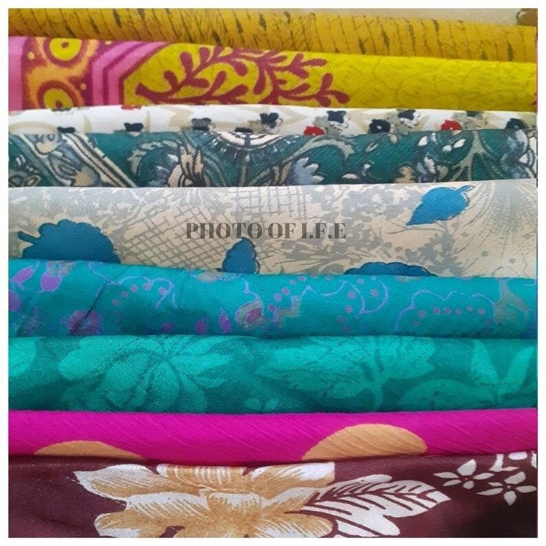 Wholesale Lots Vintage Sari Recycled Sari Silk Indian Sari - Etsy India