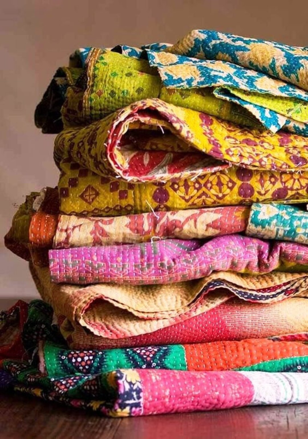 Solid Multi Color Kantha Quilt Cotton Kantha Quilt Handmade - Etsy