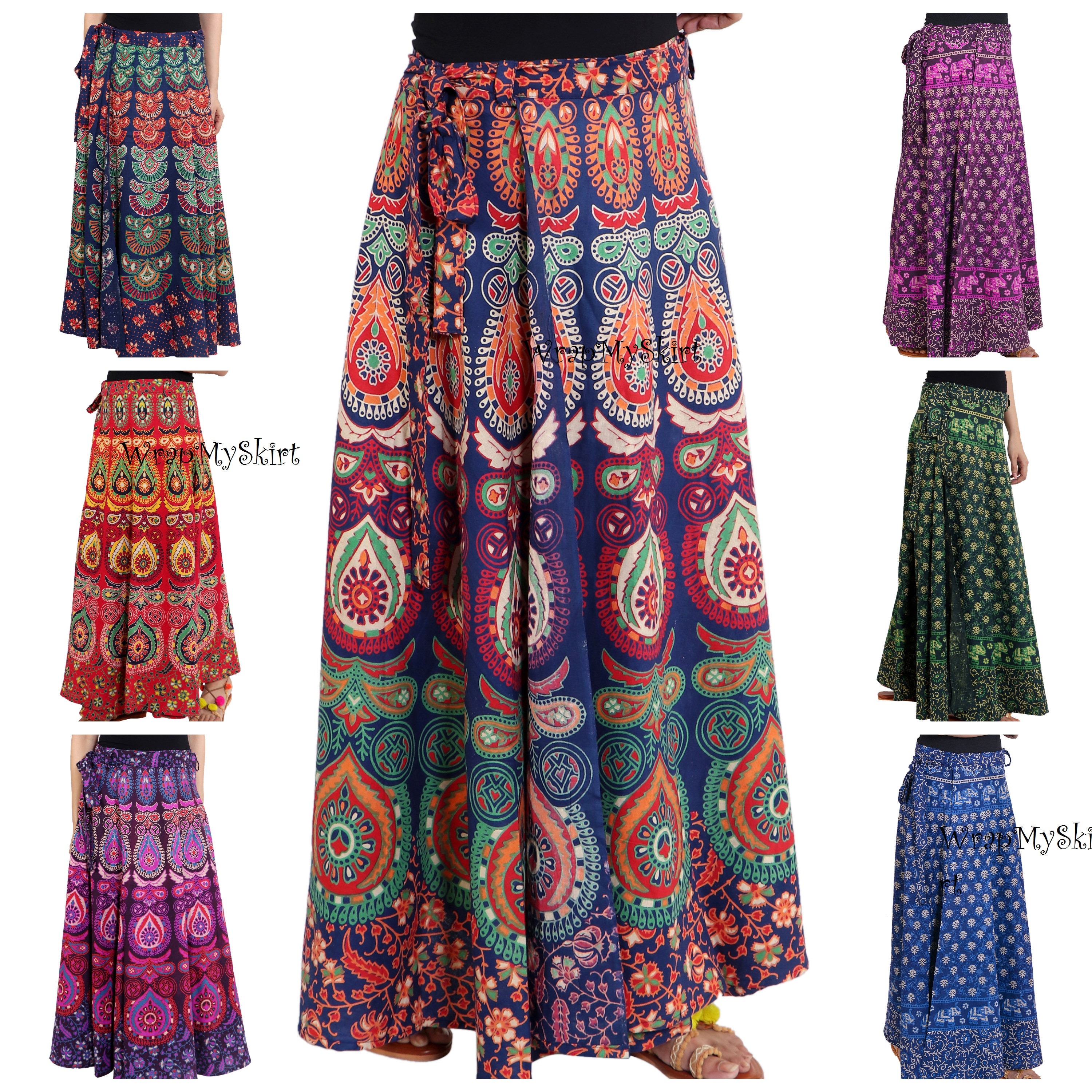 Indian Skirts Printed Skirts Cotton Skirts Boho Skirts Summer Skirts ...
