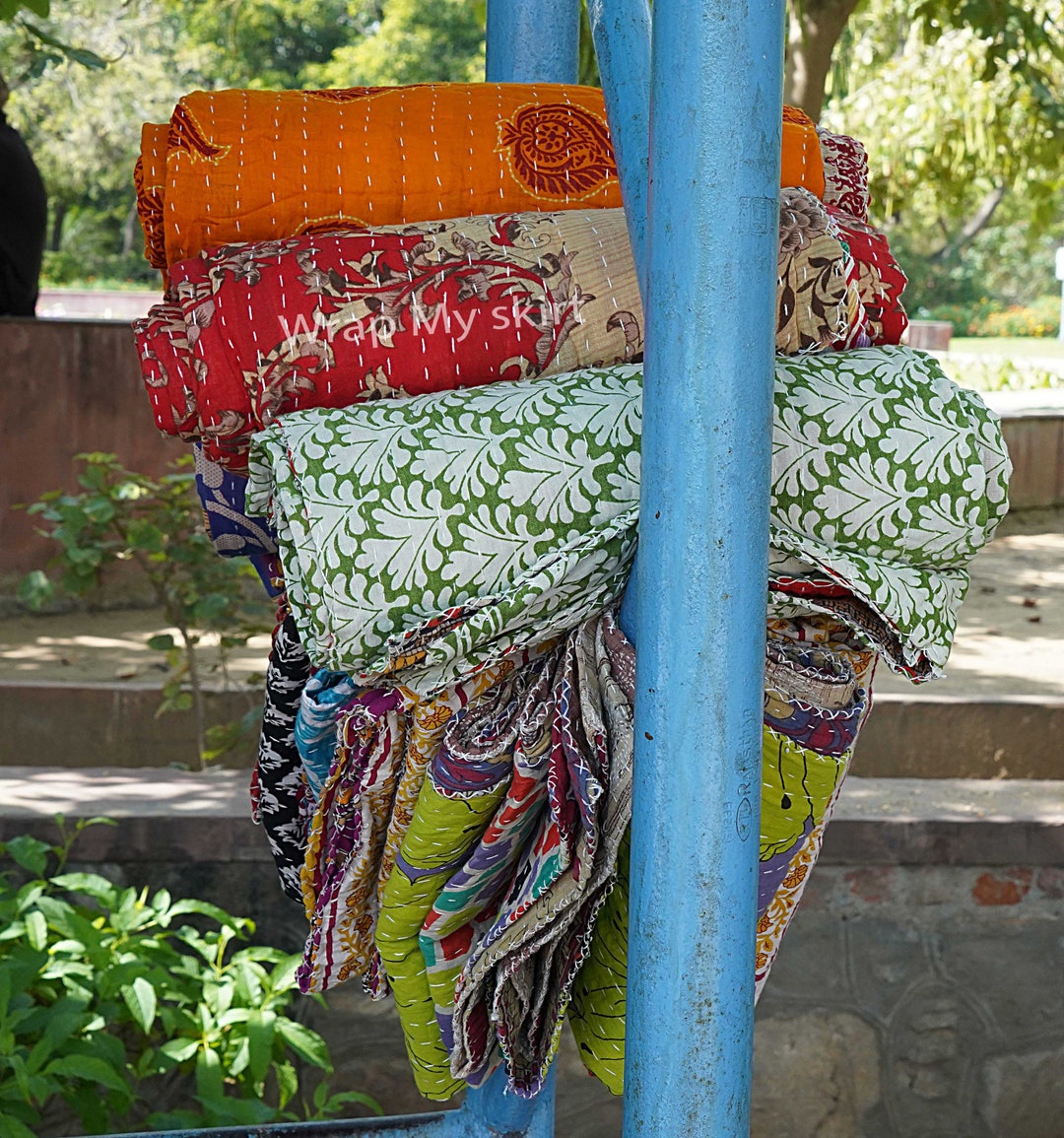 Reversible Indian Vintage Quilt Kantha Gudhari Home Decor Wall Hanging ...