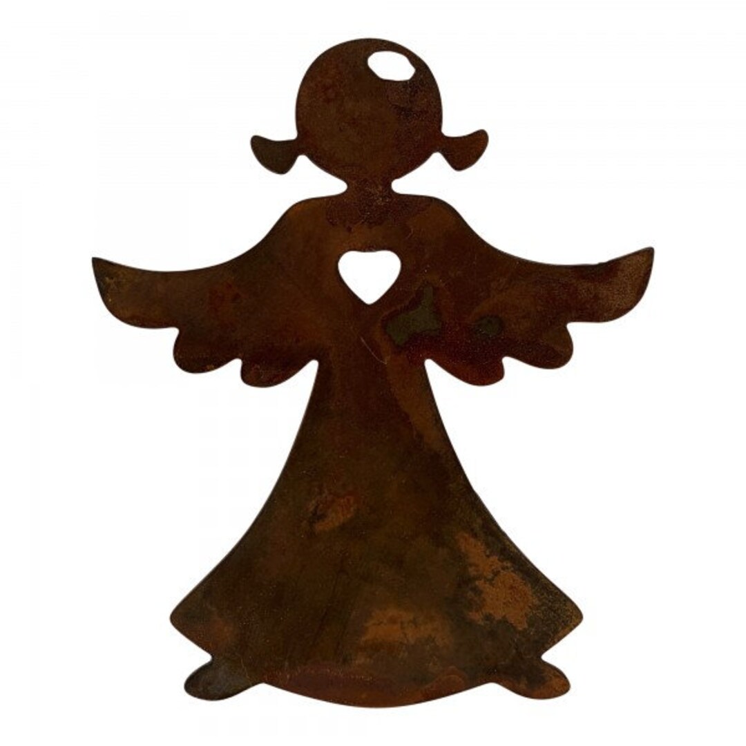 Guardian Angel Metal Pendant in Patina - Etsy