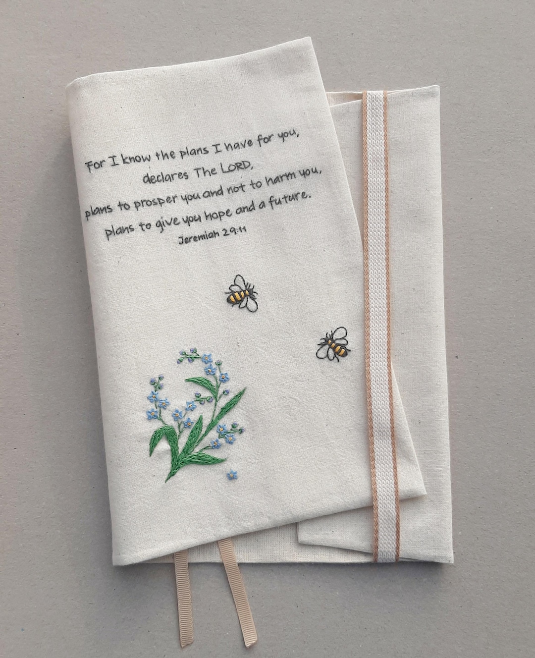 Embroidered Bible Cover: Personalized Christian Gift With Custom Verse ...