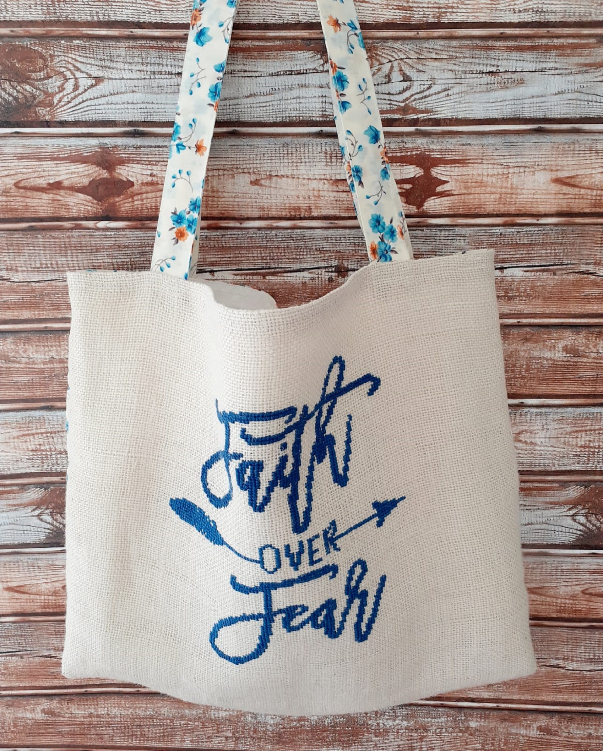 Handmade Shopping Bag Hand-embroidered Tote Eco Friendly Hessian Bag ...