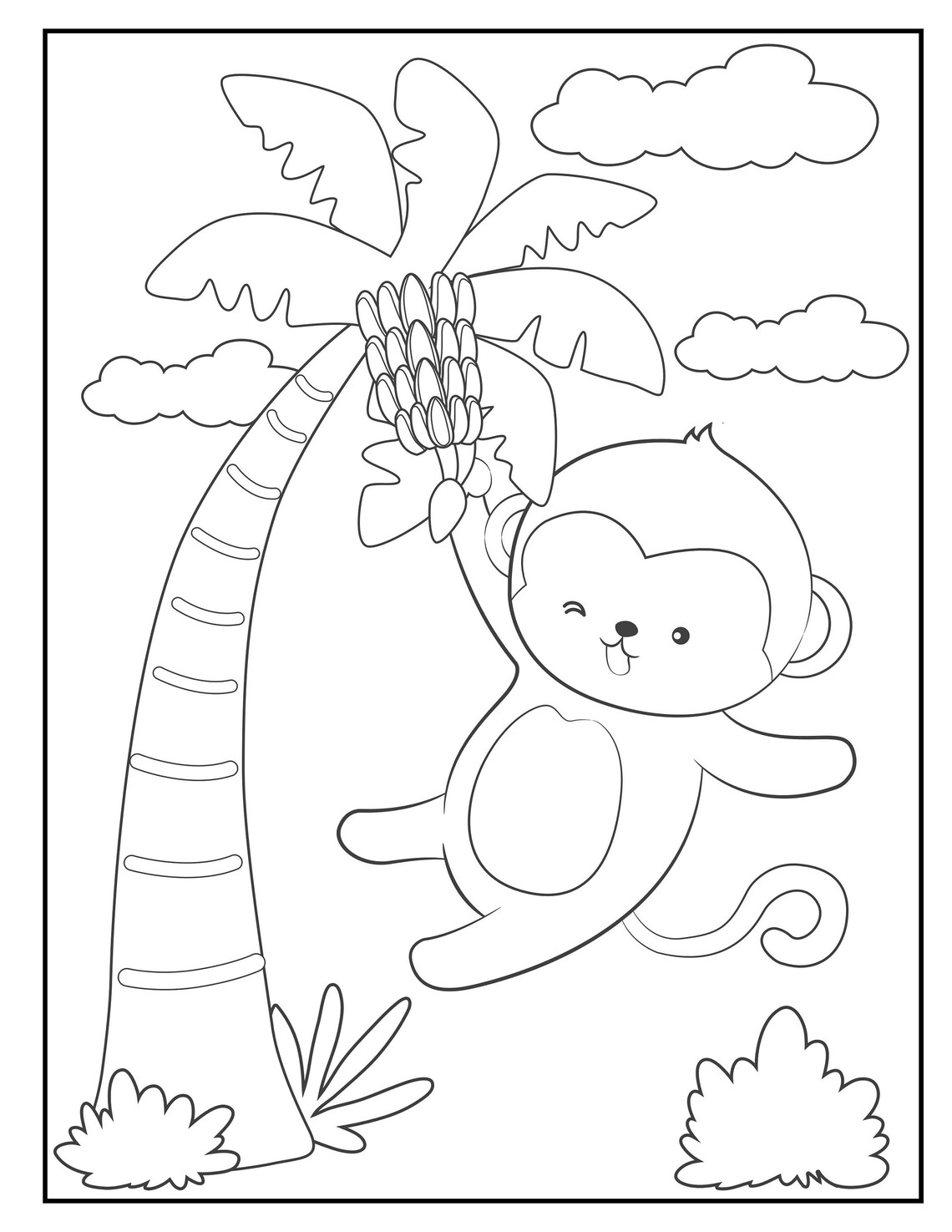 Printable Kid's Animal Coloring Pages. Instant Download - Etsy Canada