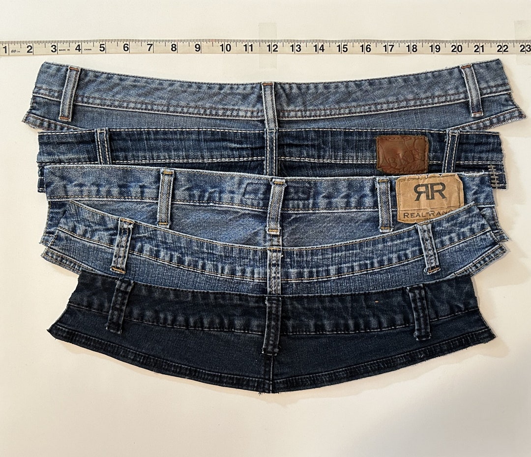 5 Denim Back Section Waistbands, Lot of 5 Jean Back Section Waistbands ...