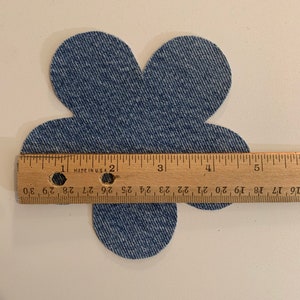 Denim Flowers, 4 Denim Flower Cut Outs, Sew on Denim Patches, Quilting ...
