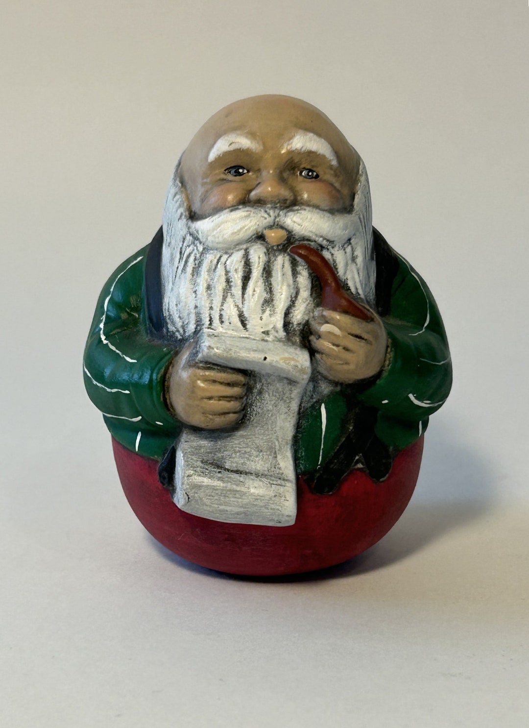 Vintage Roly Poly Santa Figurine, Christmas Figurine, Holiday Decor ...