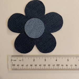 Denim Flowers, 4 Denim Flower Cut Outs, Sew on Denim Patches, Quilting ...