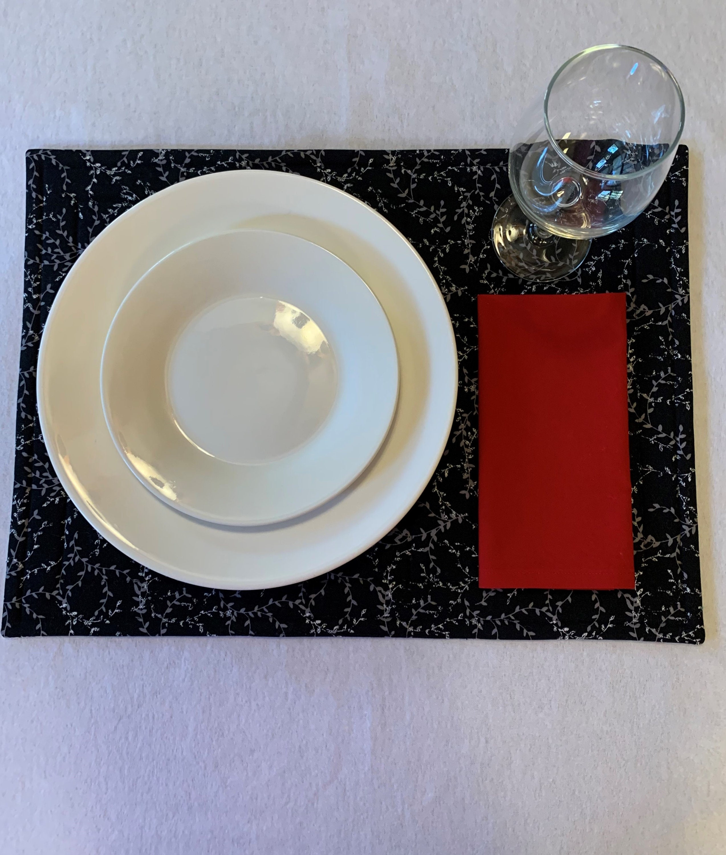 CLEARANCE PRICE Handmade Placemats, Fabric Placemats, Quilted Placemats, Reversible Placemats ...