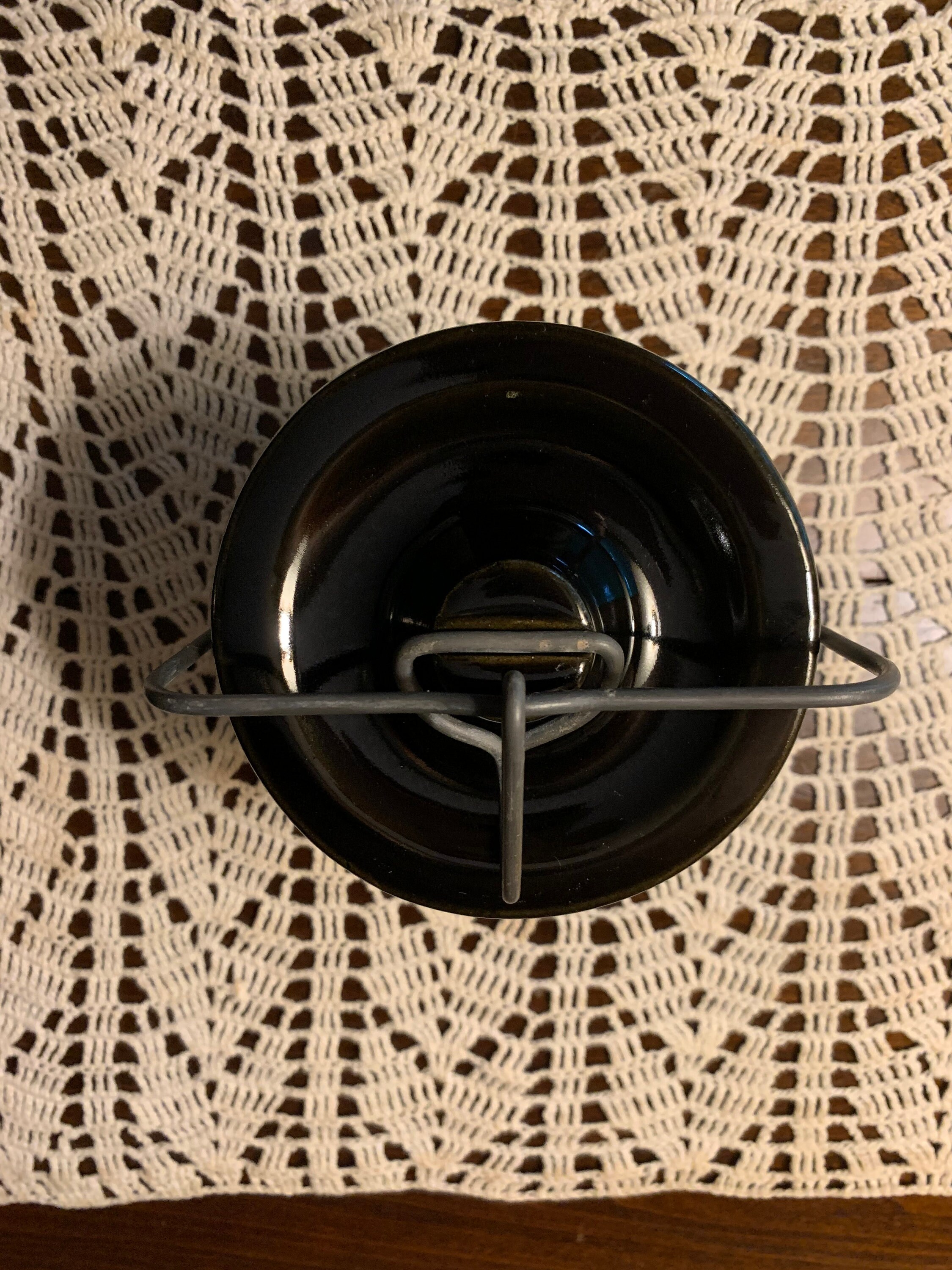 Vintage Stoneware Crock With Lid and Bail Clamp, Cheese Crock, Butter ...