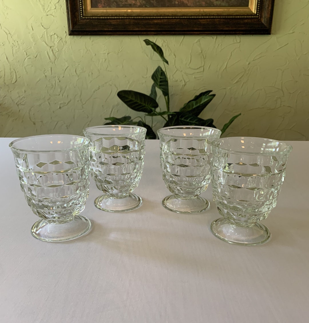 Vintage Clear Glass Goblets Whitehall Colony Glass Goblets Drinking