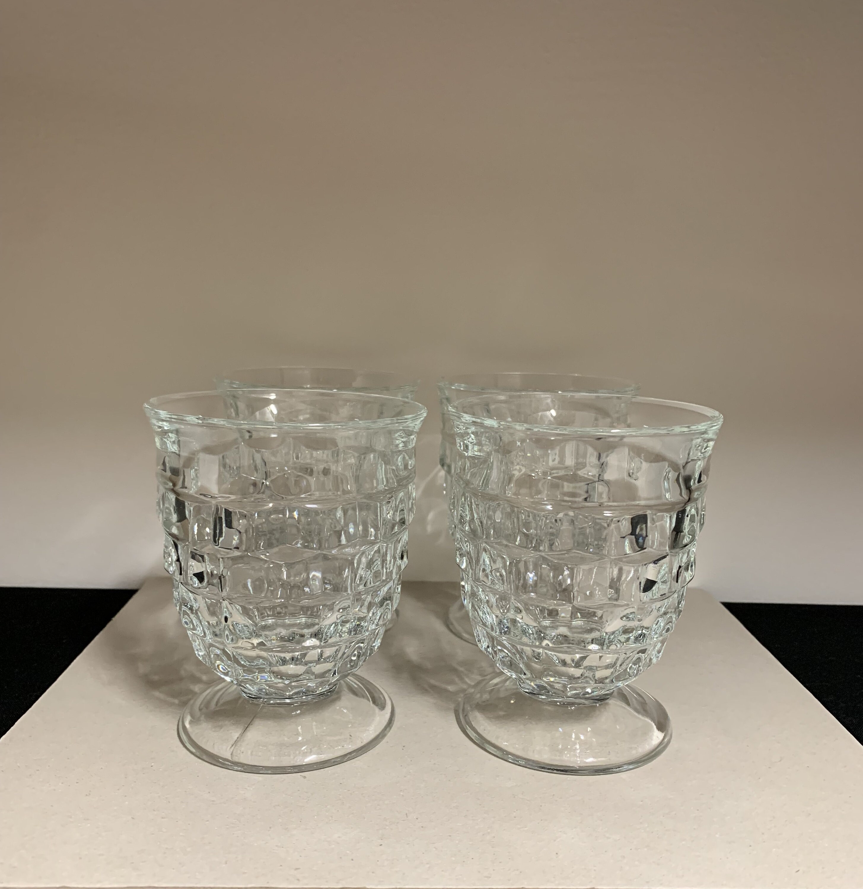 Vintage Clear Glass Goblets, Whitehall Colony Glass Goblets, Drinking ...