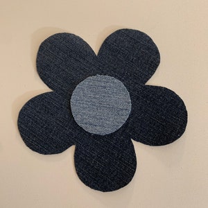 Denim Flowers, 4 Denim Flower Cut Outs, Sew on Denim Patches, Quilting ...