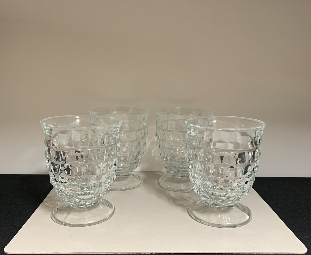 Vintage Clear Glass Goblets Whitehall Colony Glass Goblets Drinking Glasses Water Glasses