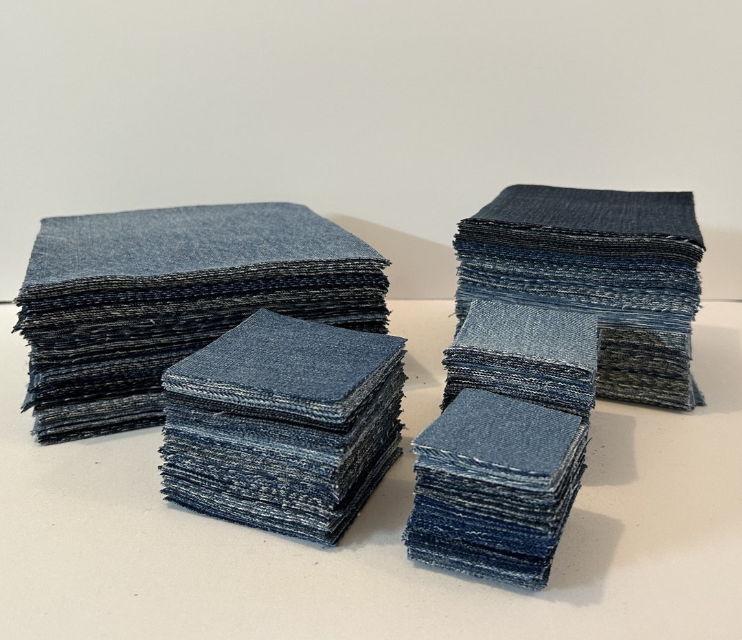 Pre-cut Denim Squares, Craft and Sewing Supplies - Etsy