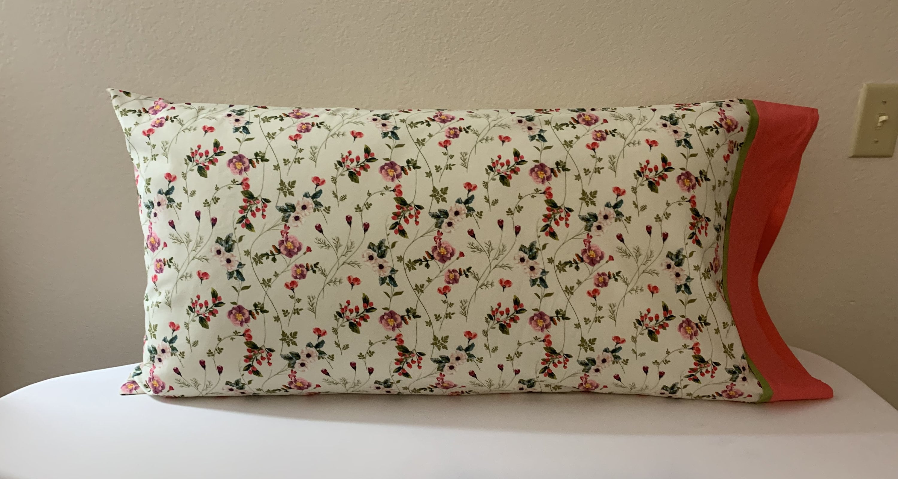 Set of 2 King Size Pillowcases, Handmade Pillowcases, Floral ...