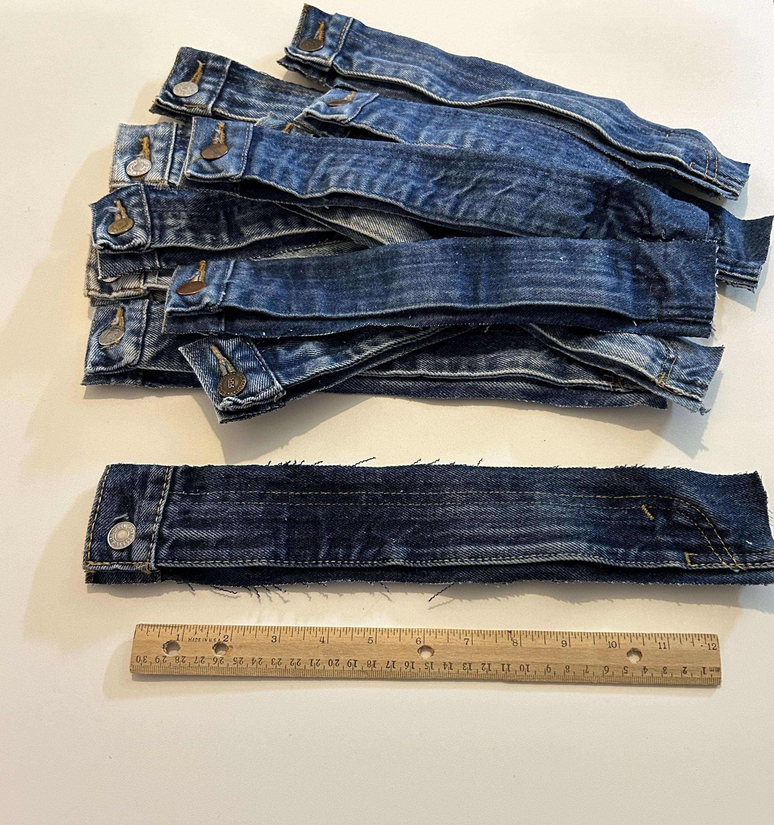 Denim Zipper Fly Sections With Button Closure, Long Length, 6 Pieces ...