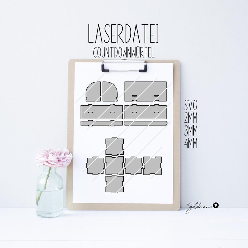 SVG Laser File "countdown Cube" - Etsy