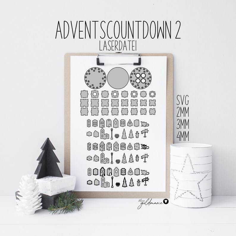 SVG Laser File "advent Countdown 2" - Etsy