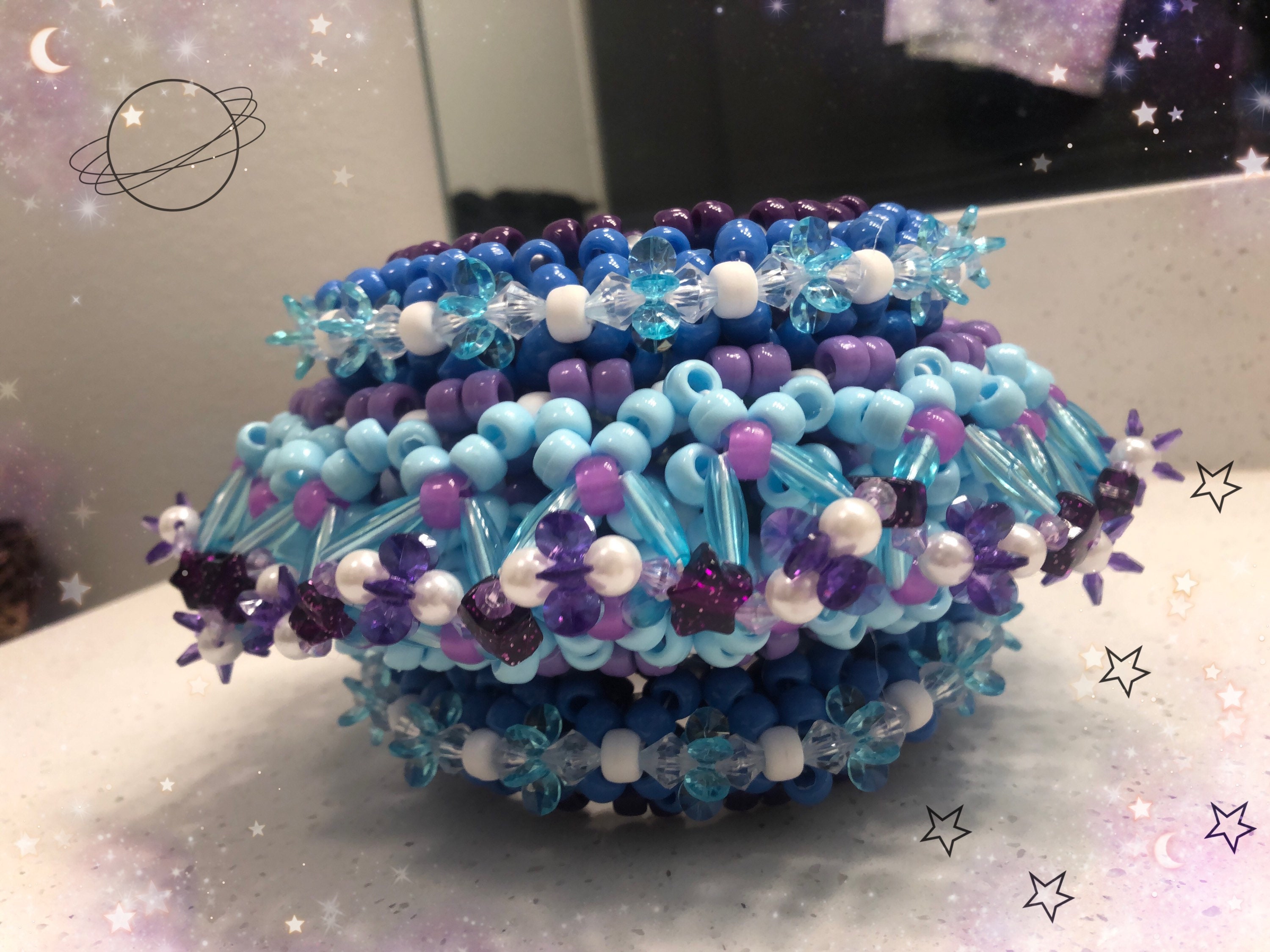 Rotating Kandi Cuff 3D Epic Kandi Cuff Galaxy themed | Etsy