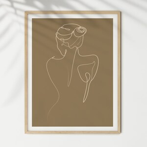 Abstract Body Line Art Print, Line Art Woman Print, Minimalist Neutral ...